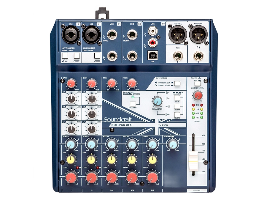 Consola Mixer Soundcraft Notepad-8FX USB | Zerdigital